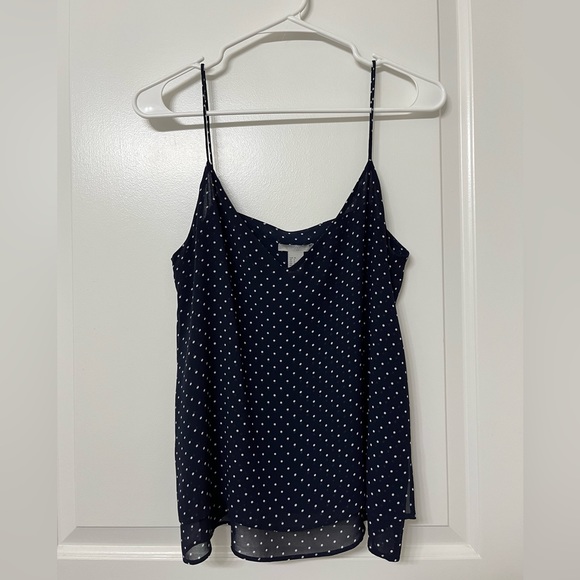 H&M | Tops | Navy Blue Polka Dot Camisole | Poshmark